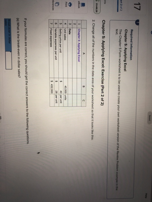 Solved Help 17 Required information Chapter 5: Applying | Chegg.com Solved Help 17 Required information Chapter 5: Applying | Chegg.com