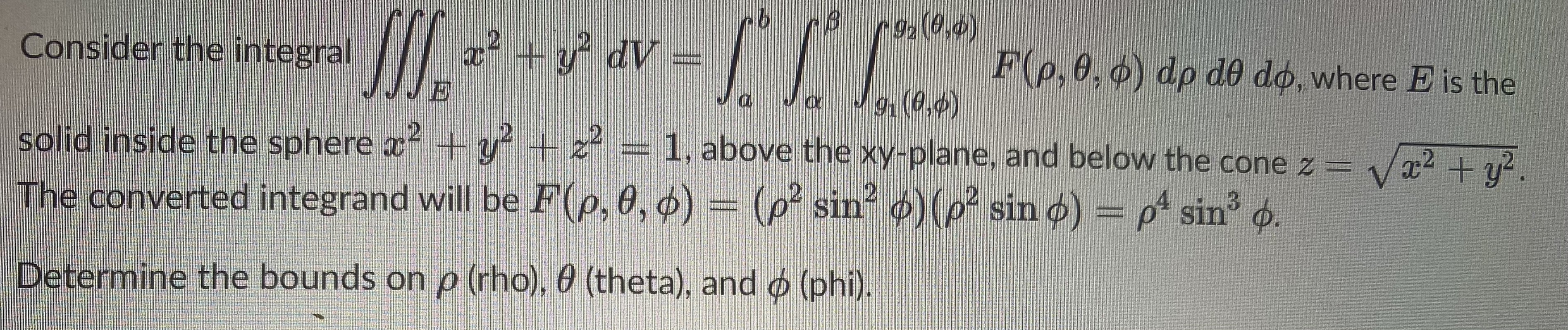 Solved Consider the integral | Chegg.com