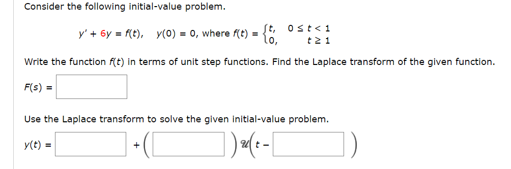 Solved Consider the following initial-value problem. y' + 6y | Chegg.com