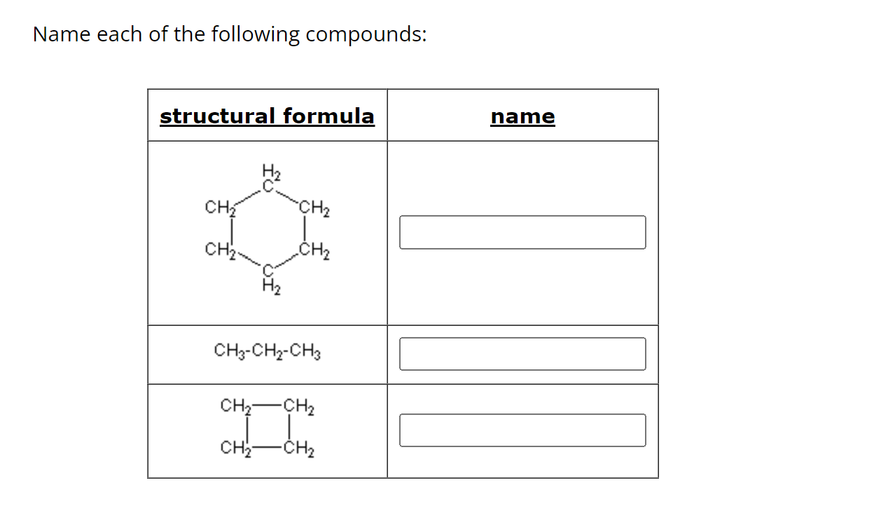 Solved Name Each Of The Following Compounds