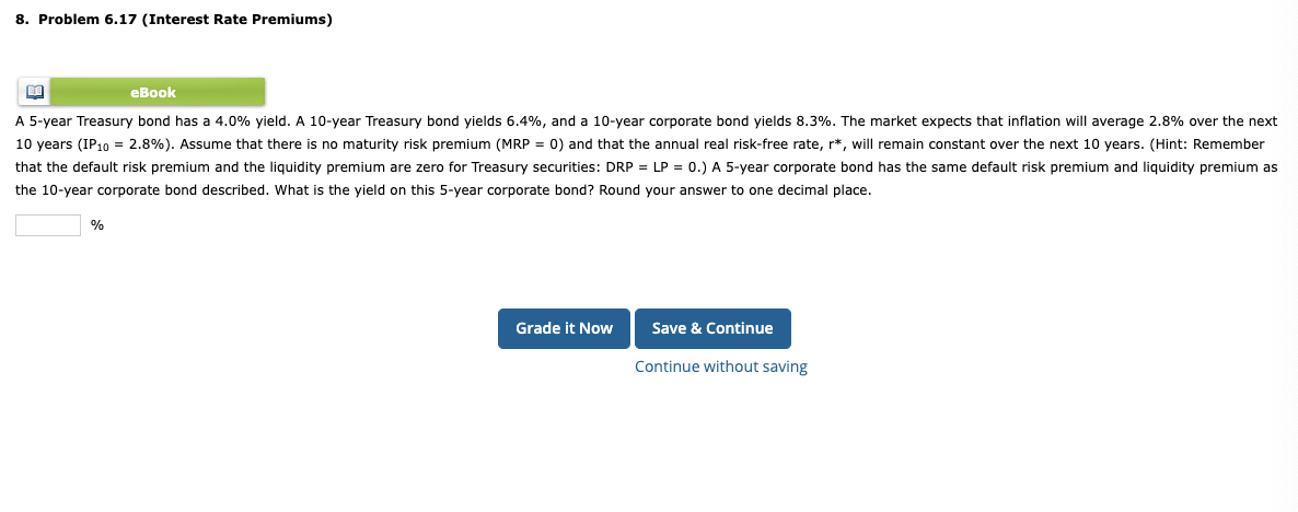 Solved A 5-year Treasury bond has a 4.0% yield. A 10 -year | Chegg.com