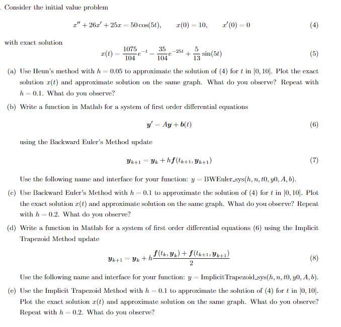 Consider the initial value problem | Chegg.com