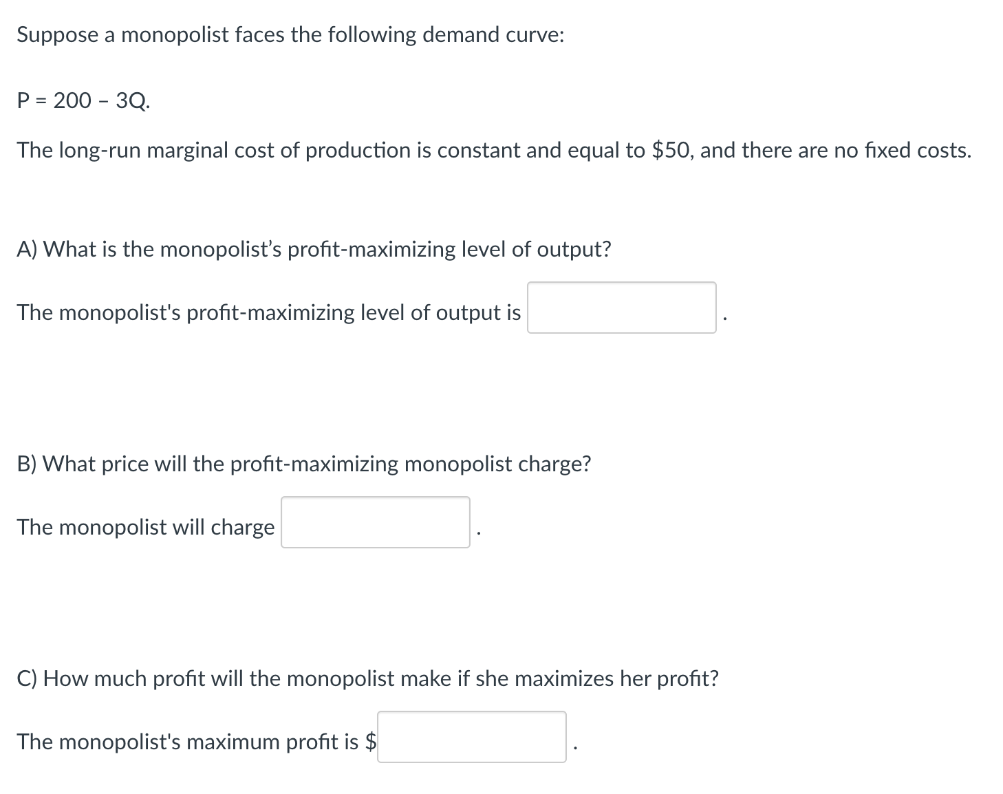 Solved Suppose a monopolist faces the following demand | Chegg.com