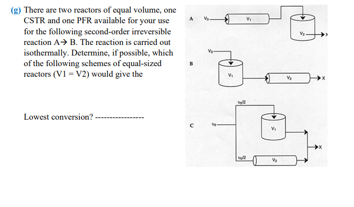 Solved А VI (g) There are two reactors of equal volume, one | Chegg.com