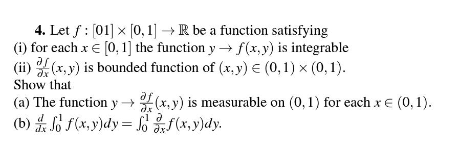 Solved 4 Let F [01] × [0 1] → R Be A Function Satisfying