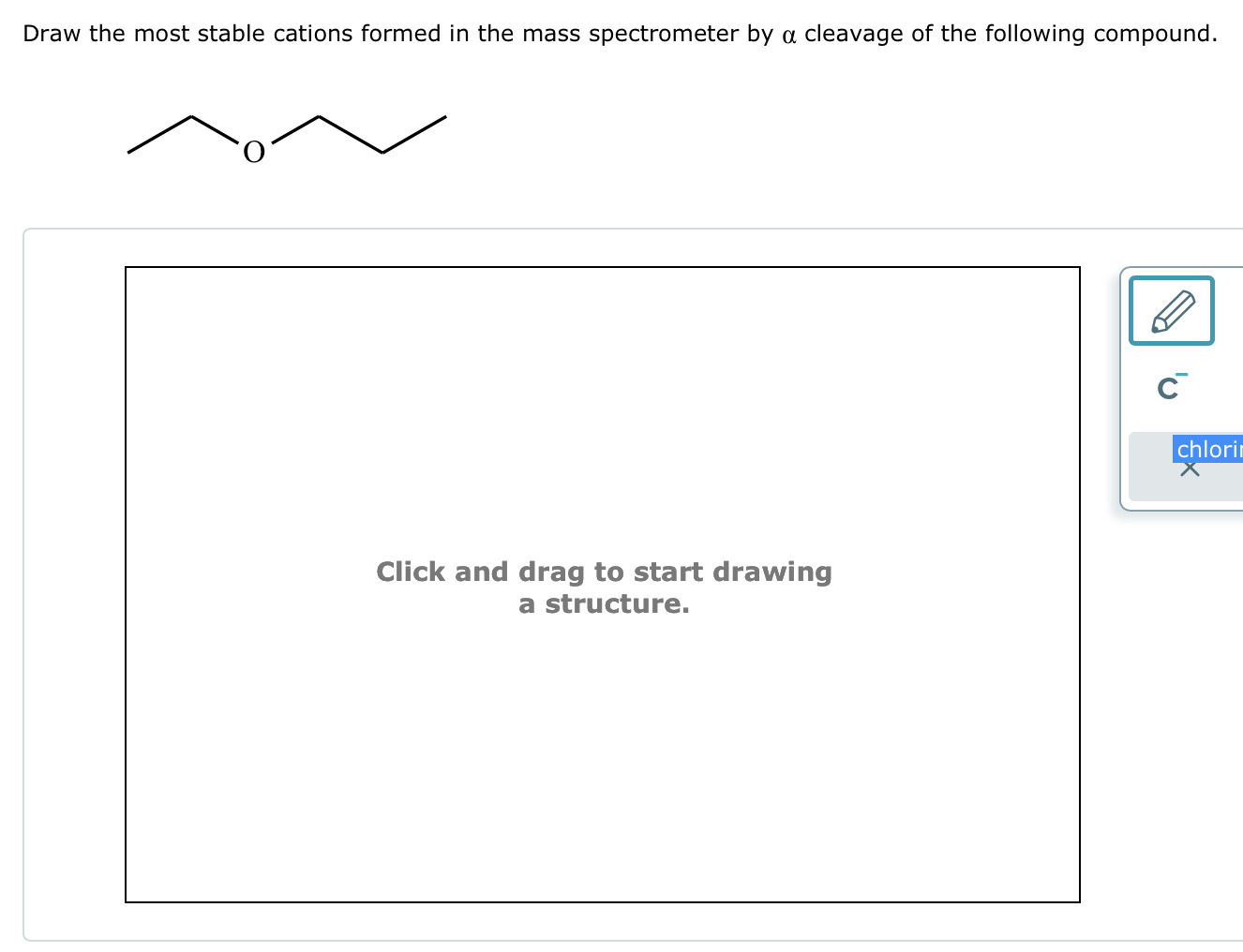 Solved Draw the most stable cations formed in the mass | Chegg.com