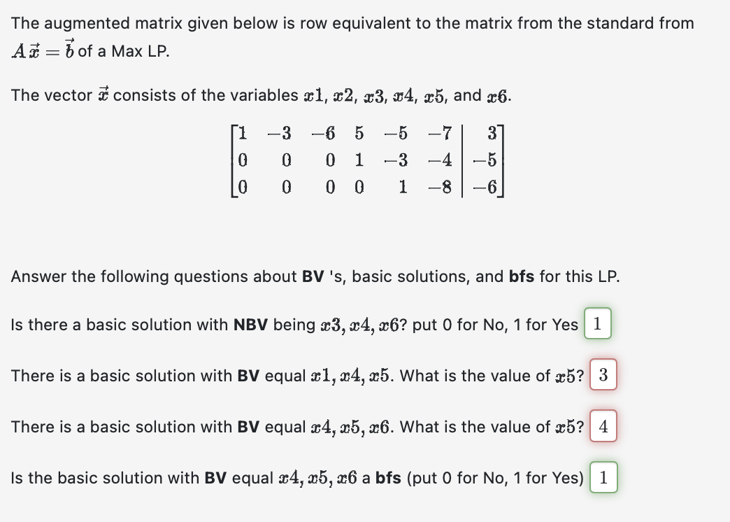 The augmented matrix given below is row equivalent to | Chegg.com