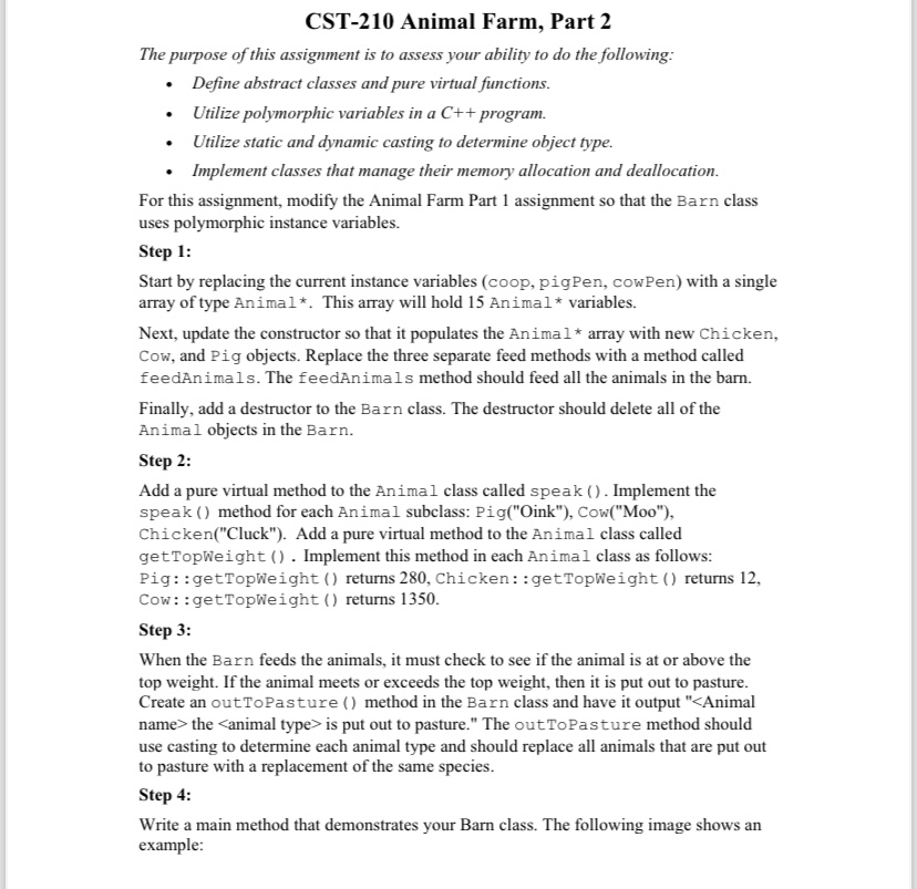 Solved CST-210 Animal Farm, Part 2 The purpose of this | Chegg.com