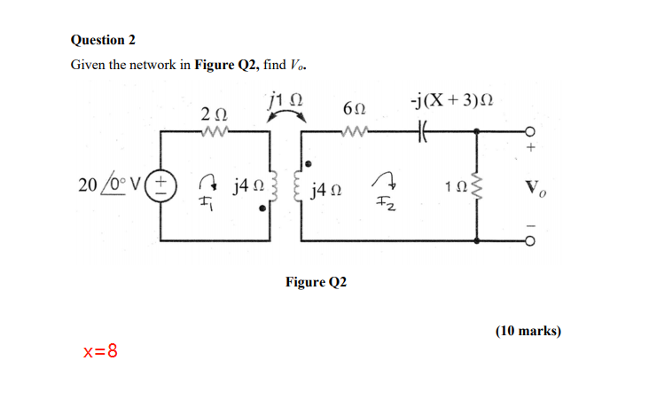 Solved Question 2 Given the network in Figure Q2, find V. 1Ω | Chegg.com