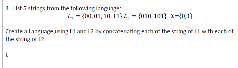 Solved List 5 ﻿strings from the following | Chegg.com