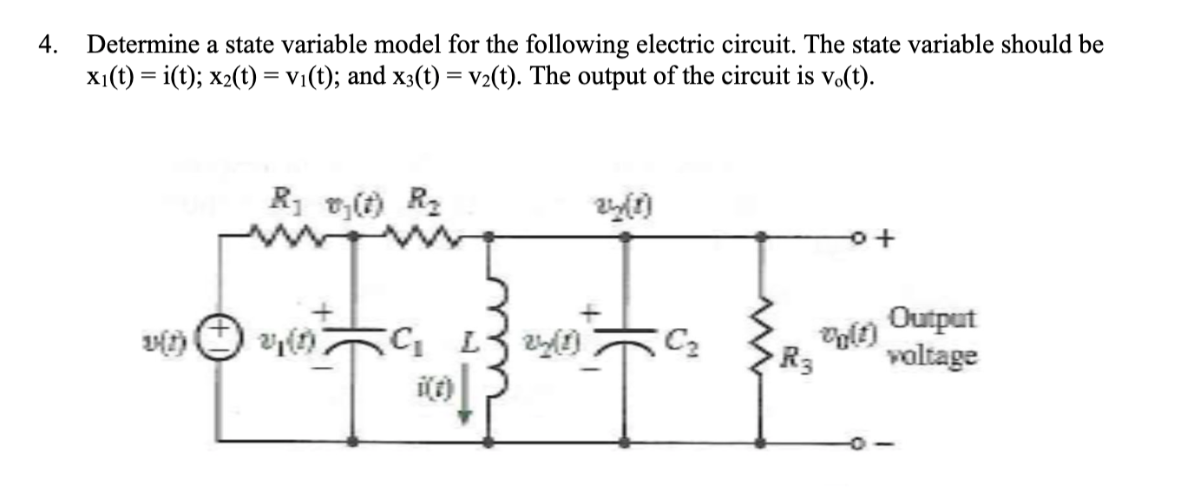 Solved Determine a state variable model for the following | Chegg.com