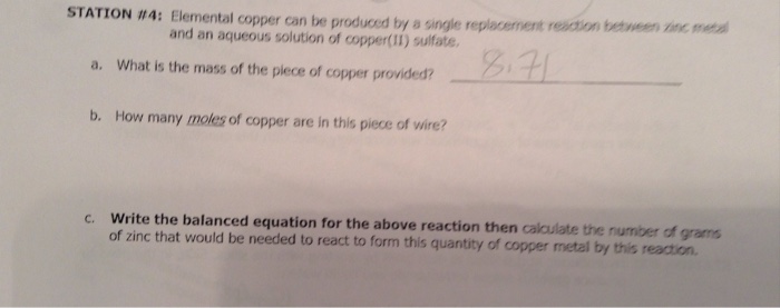 Solved Elemental copper can be produced by a single | Chegg.com