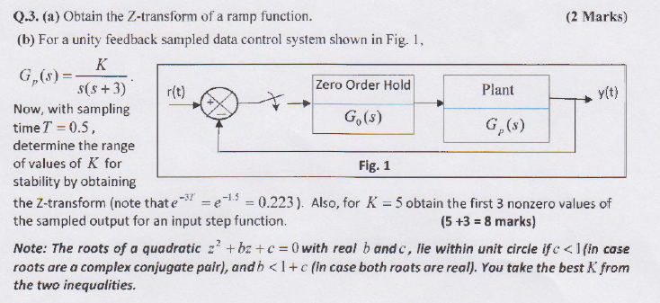 Solved Q.3. (a) Obtain the Z-transform of a ramp function. | Chegg.com