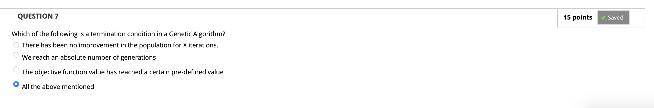 Which of the following is a termination condition in | Chegg.com