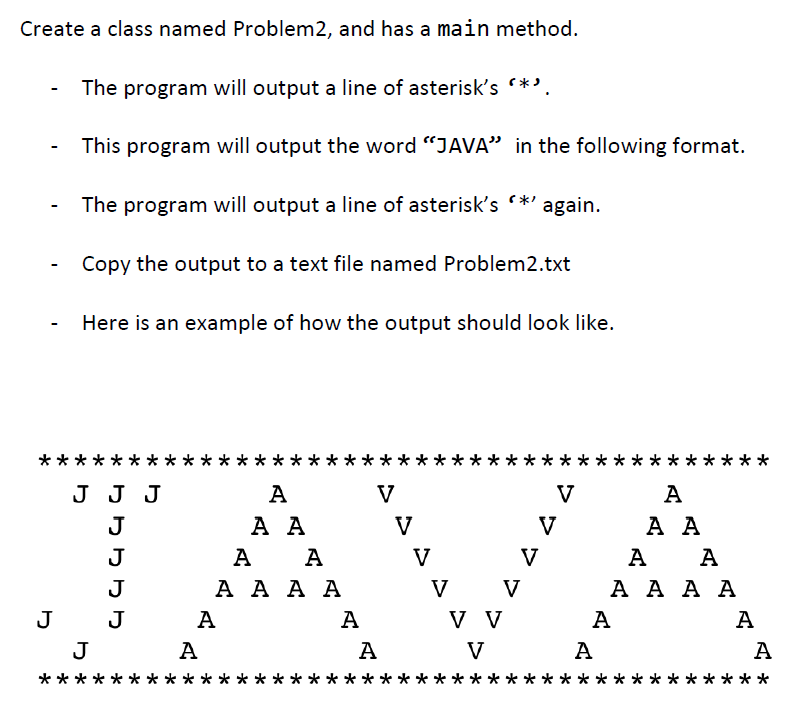 Solved Create A Class Named Problem2 And Has A Main Method 