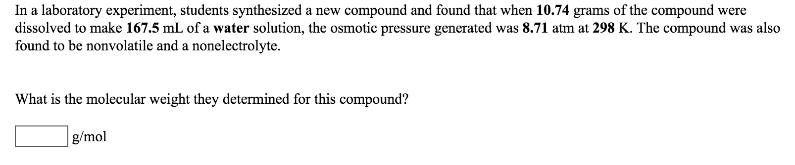 Solved In a laboratory experiment, students synthesized a | Chegg.com