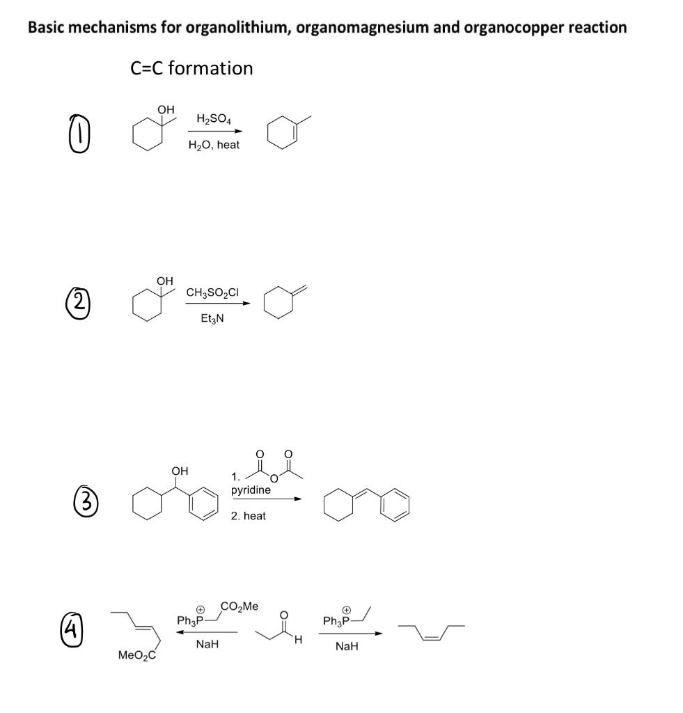 Solved Basic mechanisms for organolithium, organomagnesium | Chegg.com