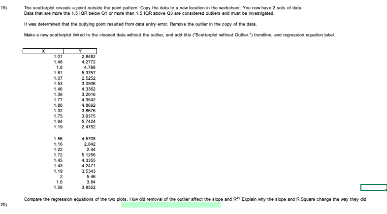 Solved 17) On this worksheet, make an XY scatter plot linked | Chegg.com