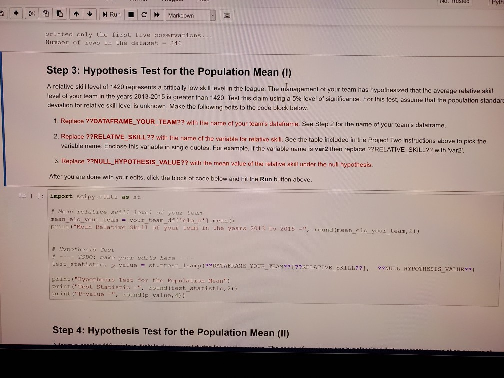 Solved File Not Trusted Python 3 O Edit % View B Insert + | Chegg.com