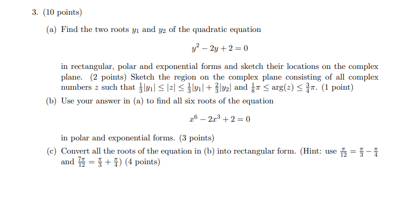 Solved (a) Find the two roots y1 and y2 of the quadratic | Chegg.com