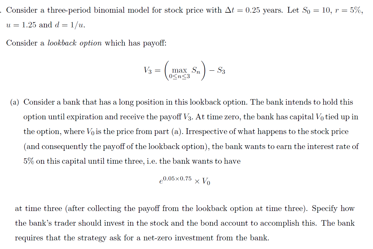 Consider a three-period binomial model for stock | Chegg.com
