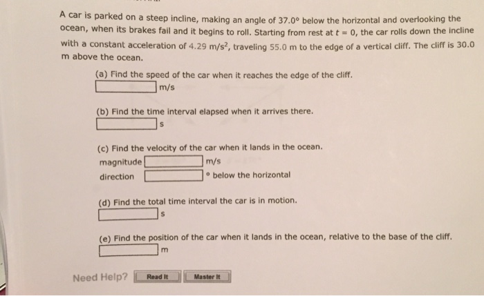 Solved A car is parked on a steep incline, making an angle | Chegg.com