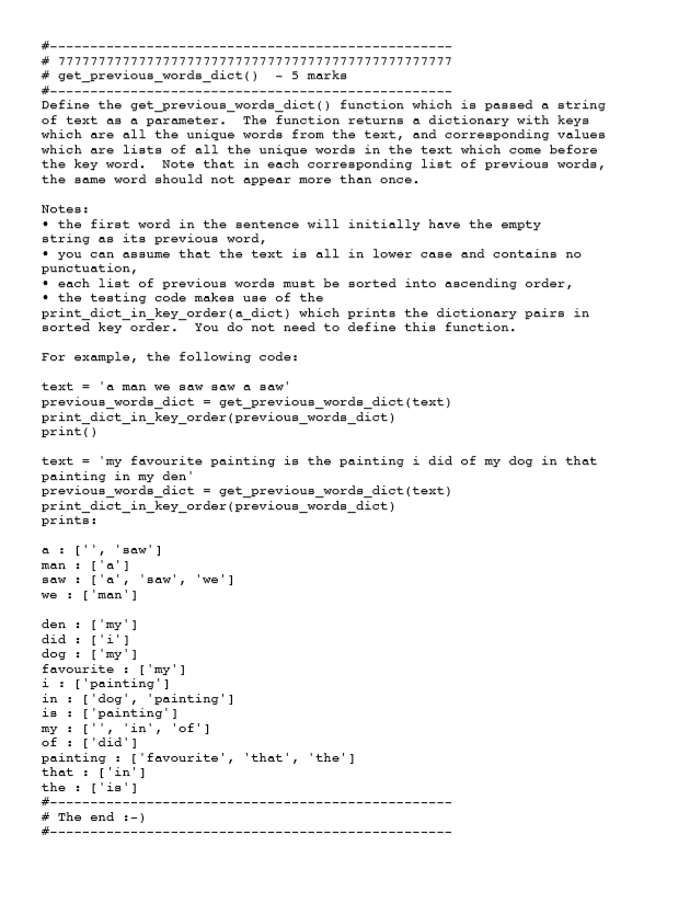Solved Assignment 4- PYTHON Dictionaries Due: 4:30pm, | Chegg.com