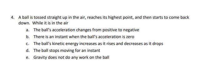 Solved 3. An object tossed straight up in the air a. Will | Chegg.com
