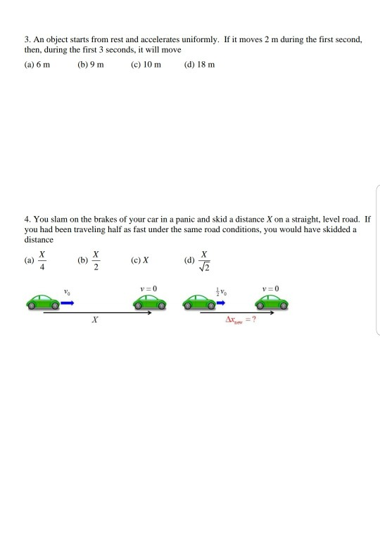Solved 3 An Object Starts From Rest And Accelerates