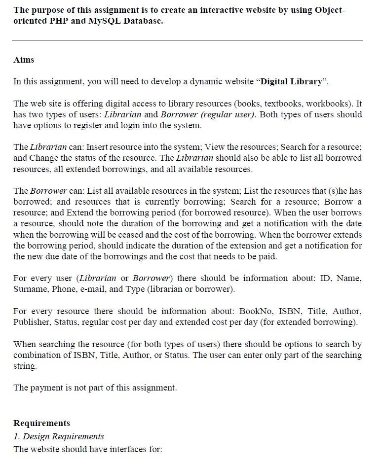 Solved The purpose of this assignment is to create an | Chegg.com