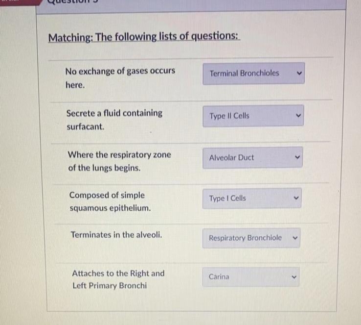 Solved Matching: The following lists of questions: No | Chegg.com