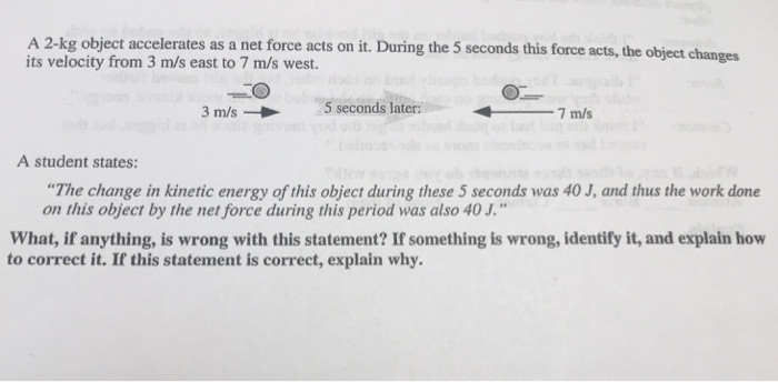 Solved A 2 Kg Object Accelerates As A Net Force Acts On It