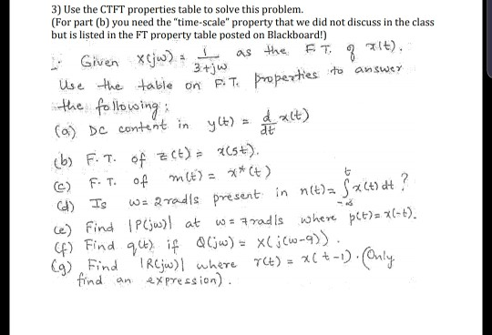 3) Use the CTFT properties table to solve this | Chegg.com