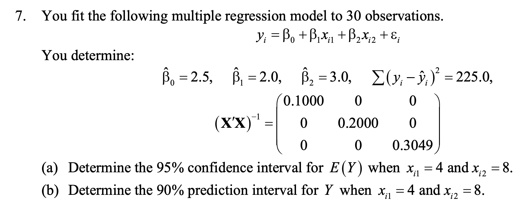 Solved You fit the following multiple regression model to 30 | Chegg.com