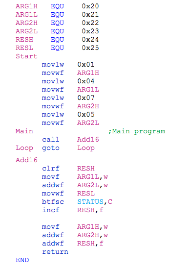 0x20 Ox21 Ox22 Ox23 Ox24 0x25 ARGIH EQU ARGIL EQU | Chegg.com