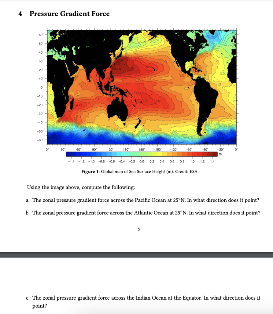 Solved 4 Pressure Gradient Force rigure i: viodal map or sea | Chegg.com