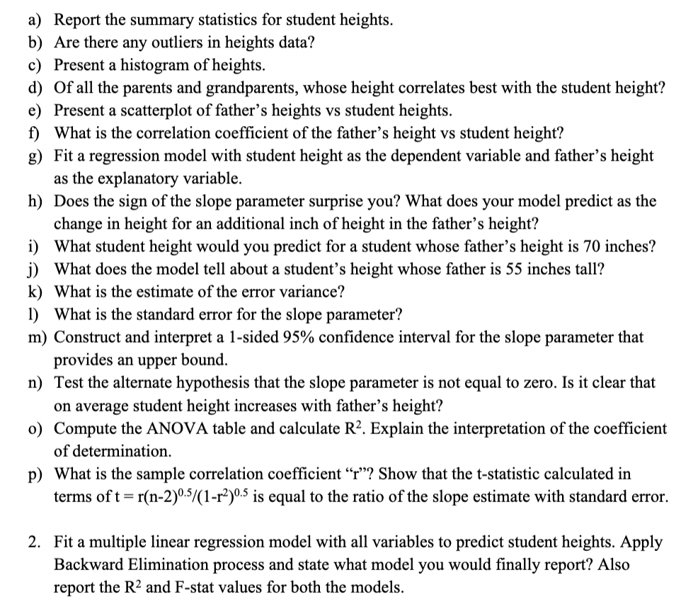 Solved SUMMARY OUTPUT Regression Statistics Multiple R R | Chegg.com