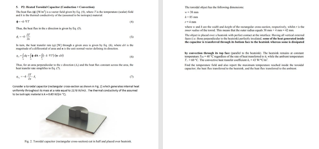 S. P2: Heated Toroidal Capacitor (Conduction + | Chegg.com