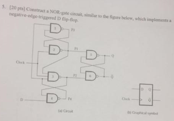 Solved 5. (20 pts) Construct a NOR-gate circuit, similar to | Chegg.com