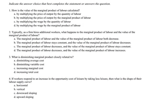Solved Indicate the answer choice that best completes the | Chegg.com