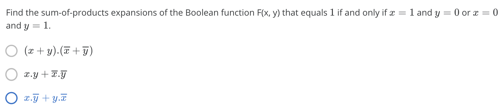 Solved Find The Sum Of Products Expansions Of The Boolean