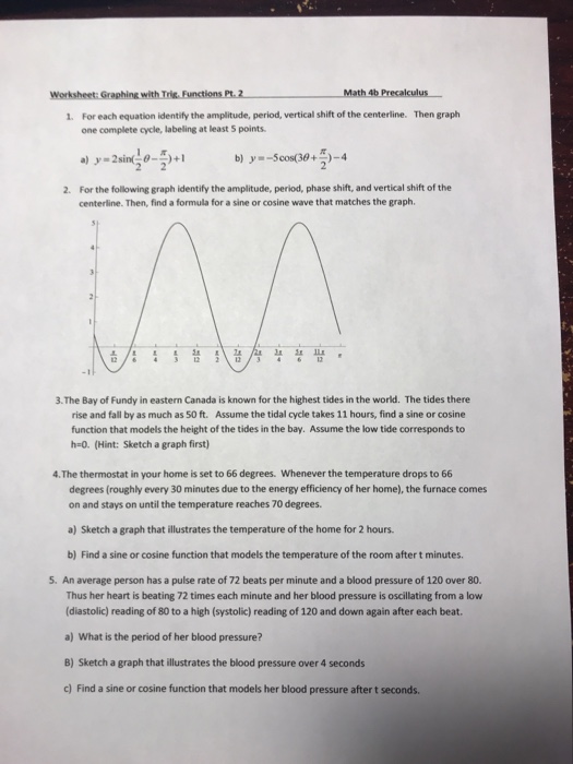 Solved th 4b Precalculus For each equation identify the | Chegg.com