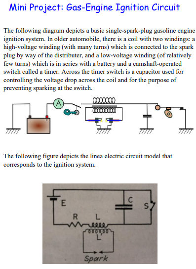 Solved Mini Project: Gas-Engine Ignition Circuit The | Chegg.com