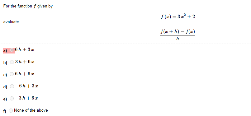 Solved For the function f given by f(x)=3x2+2 evaluate | Chegg.com