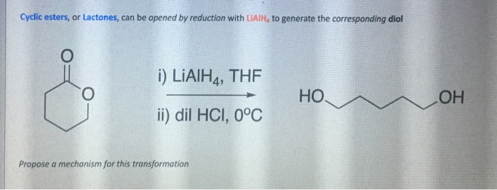Solved Cyclic esters, or lactones, can be opened by | Chegg.com
