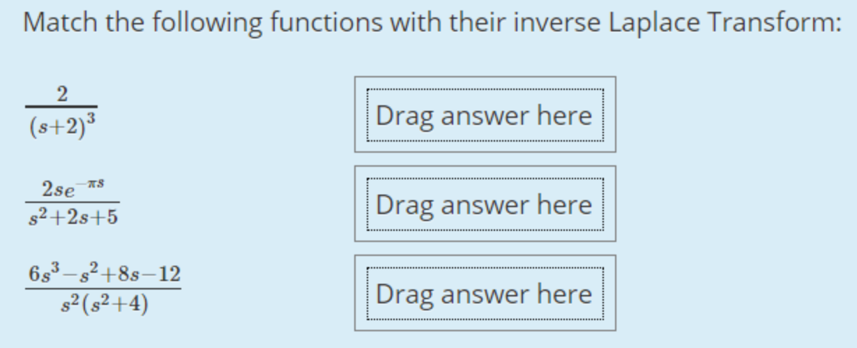 Solved Match the following functions with their inverse | Chegg.com