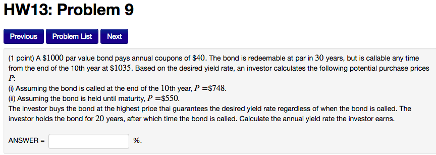 Solved HW13: Problem 9 Previous Problem List Next (1 point) | Chegg.com