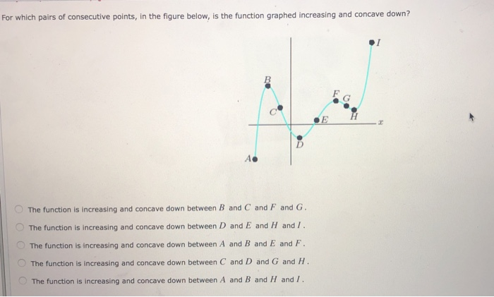 Solved For which pairs of consecutive points, in the figure | Chegg.com