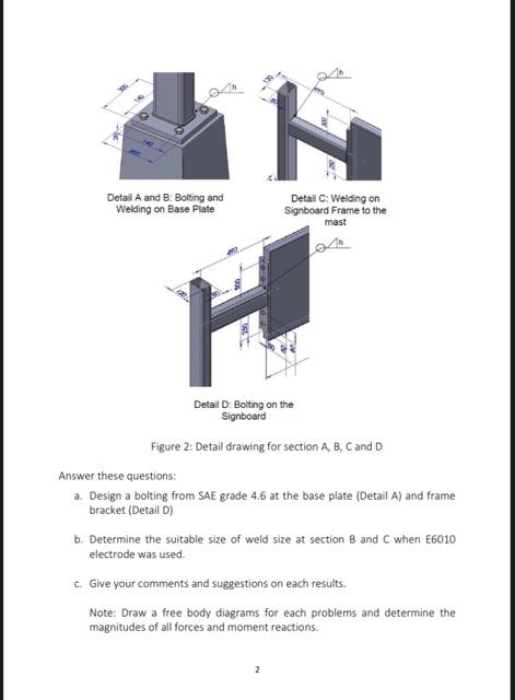 Question 1 A highway signboard 2.04x0.640 meter is | Chegg.com