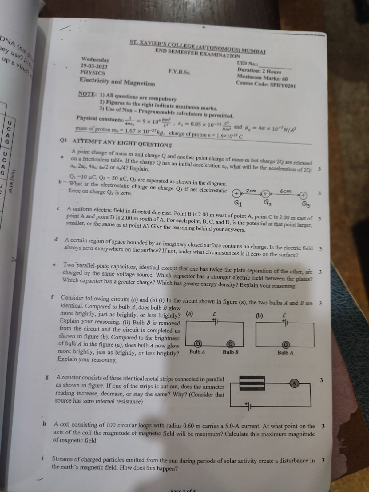 Solved NOTE: 1) All questions are compulsory 2) Figures to | Chegg.com